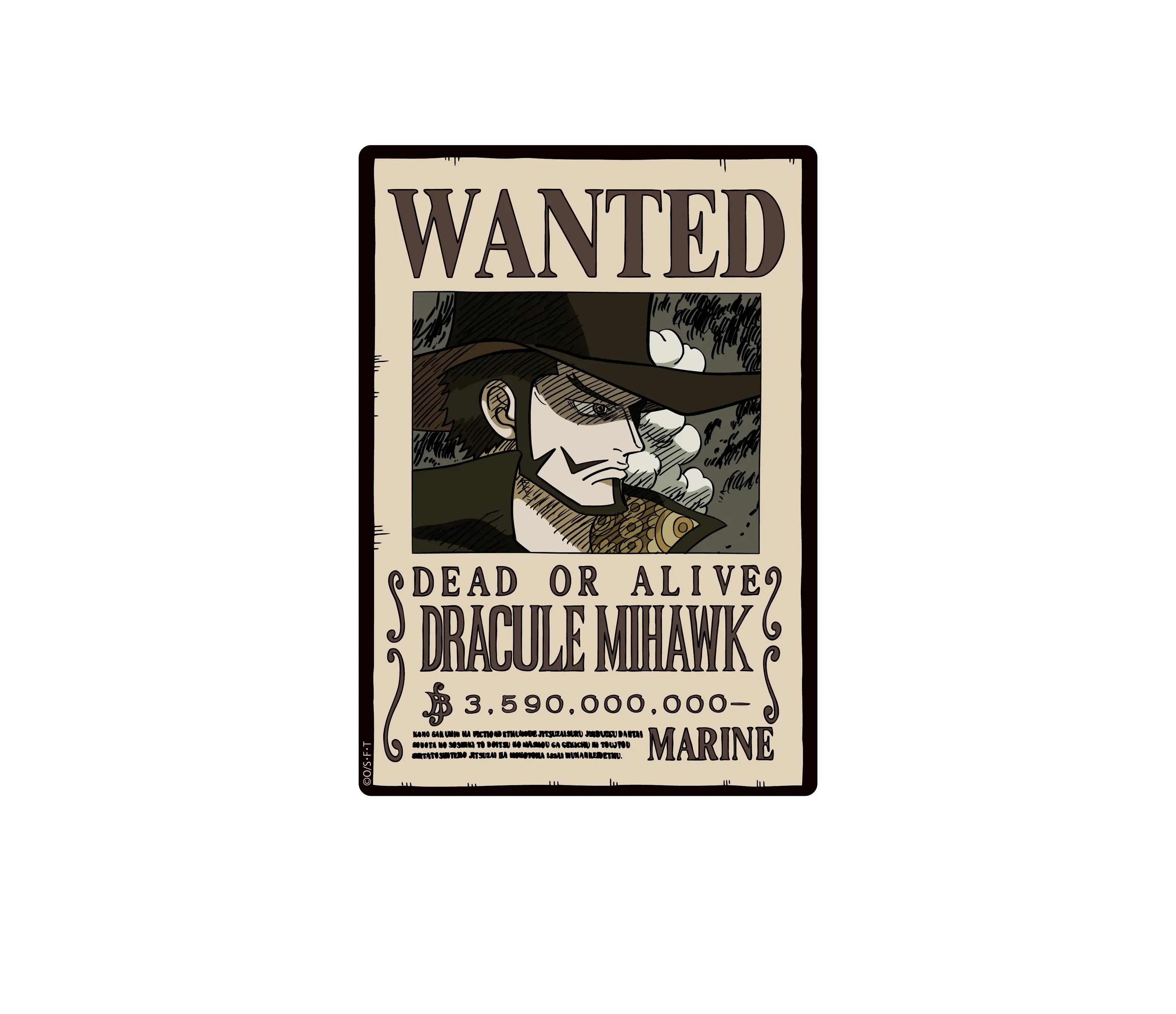 One Piece Wanted Poster Mouse Pad Vol. 6 Mihawk