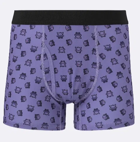 GU Pokemon - Gengar Pixel Art Style-Dry Boxer Briefs (Purple | Size S)