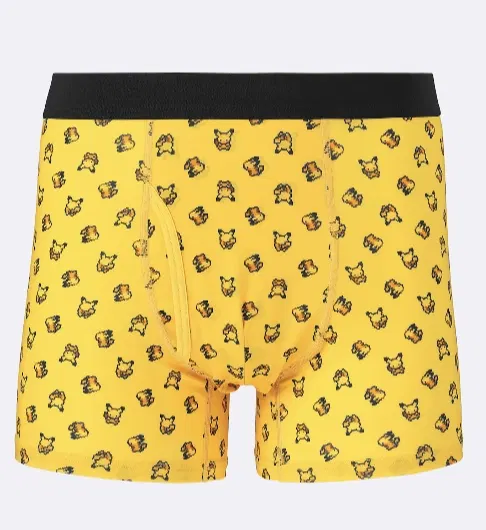 GU Pokemon - Pikachu Pixel Art Style-Dry Boxer Briefs (Yellow | Size M)