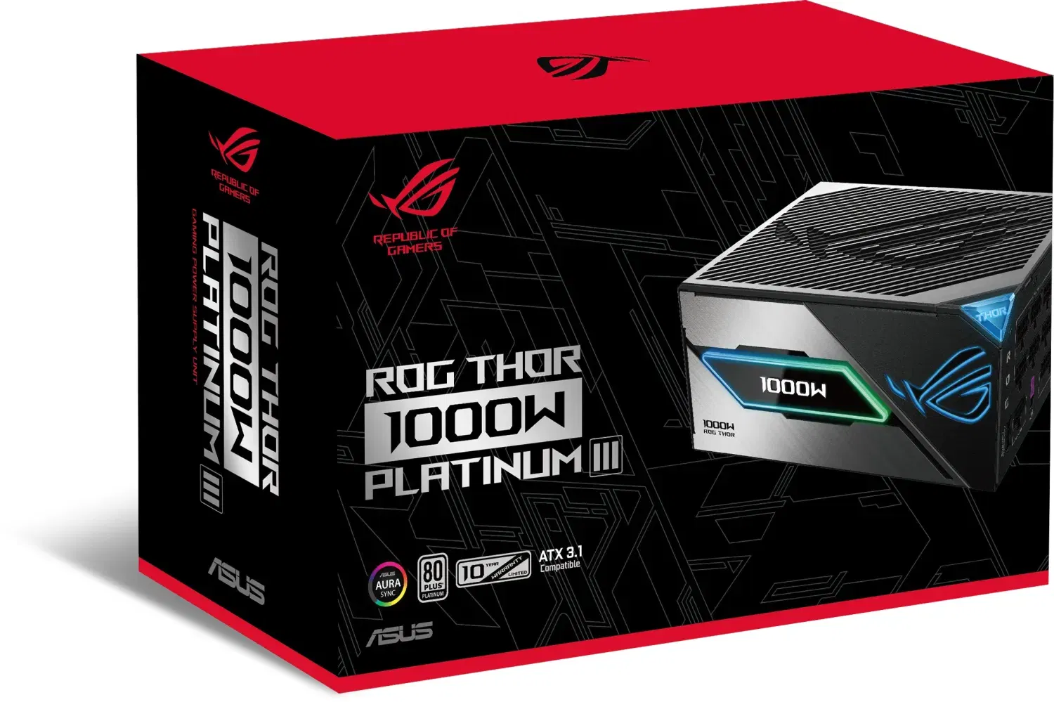 ASUS ROG Thor Platinum III, ROG-THOR-1000P3-GAMING, 1000W ATX 3.1 for Desktop