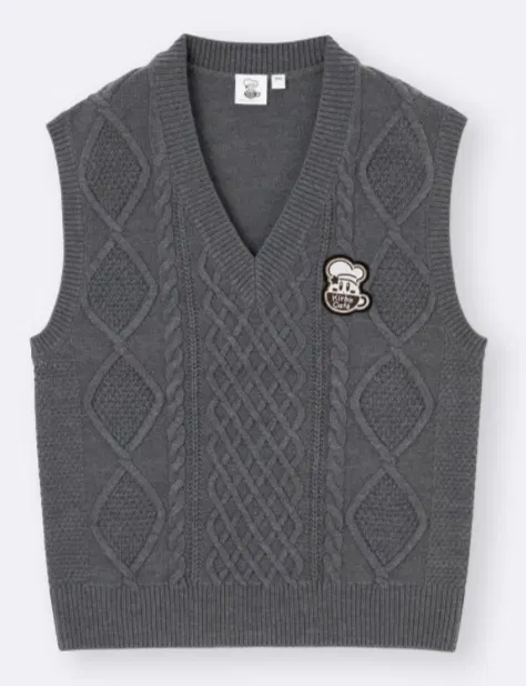GU Kirby Cable Knitted Vest (Dary Gray| Size S)