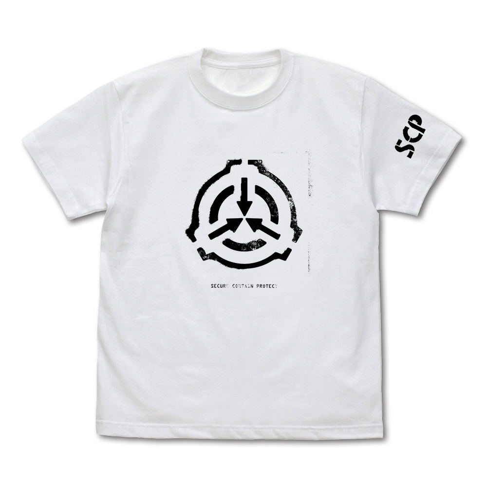 SCP Foundation - Stencil Logo T-shirt (White | Size M)