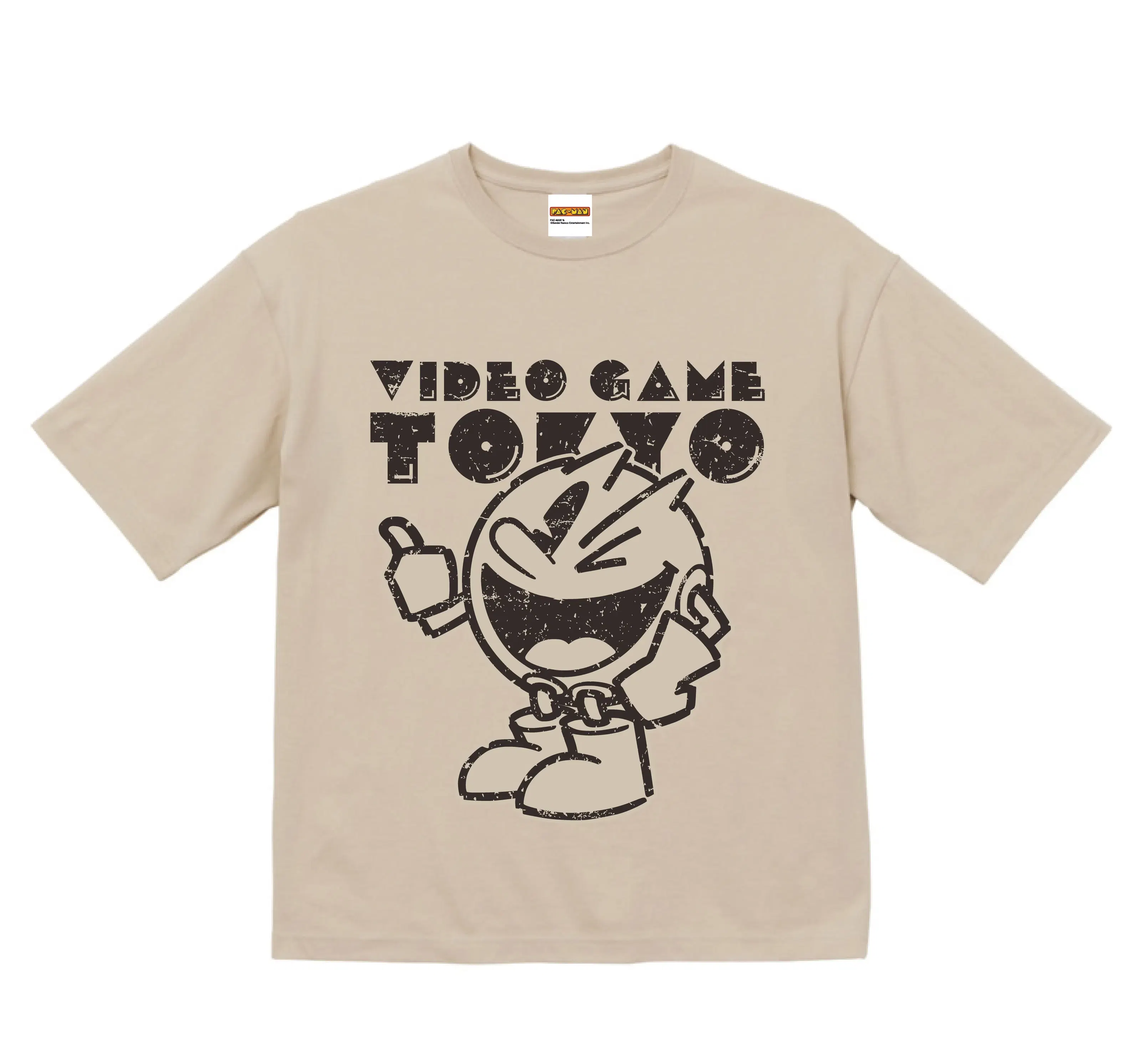 Pac-Man Big Silhouette T-shirt (Sand Beige)