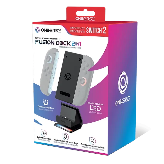 Oniverse Fusion Dock Ergonomic Charging Stand for Switch 2 for Nintendo ...