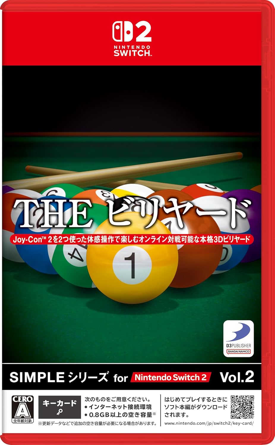 SIMPLE Series for Nintendo Switch 2 Vol.2 THE Billiards Game Key Cart ...