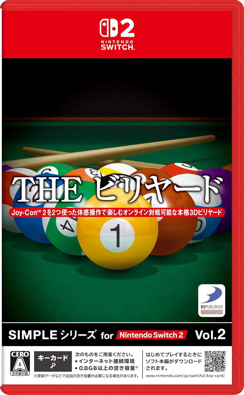SIMPLE Series for Nintendo Switch 2 Vol.2 THE Billiards Game Key Cart ...
