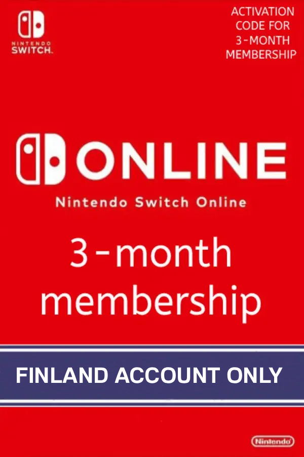 Nintendo Switch Online 3 Month Individual Membership | Finland Account ...