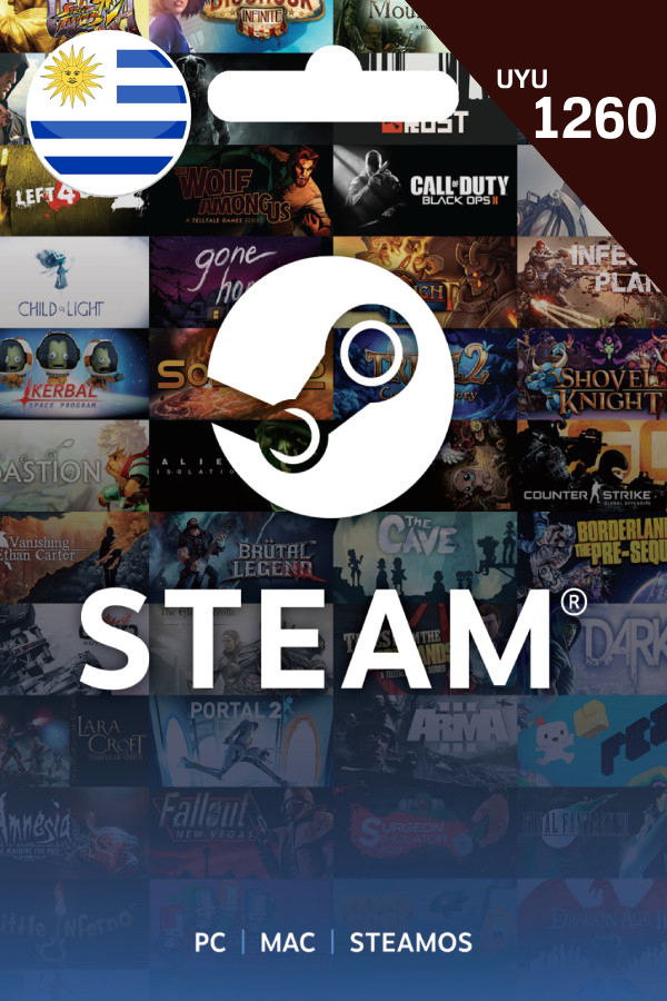 Steam Gift Card (UYU 1260 | For Uruguay Currency Only) STEAM digital