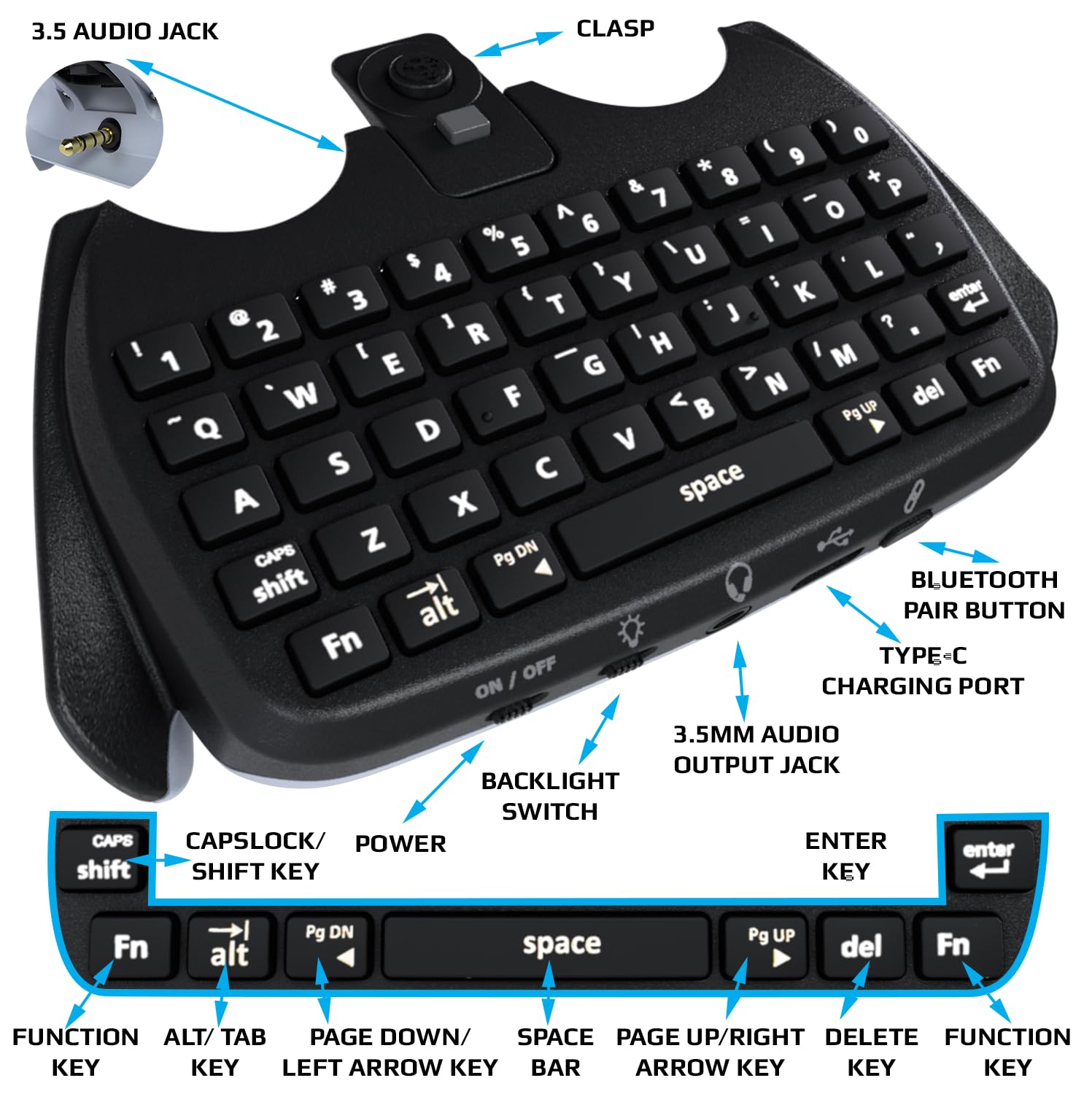 Chatpad Backlit Keyboard for PlayStation 5 for PlayStation 5