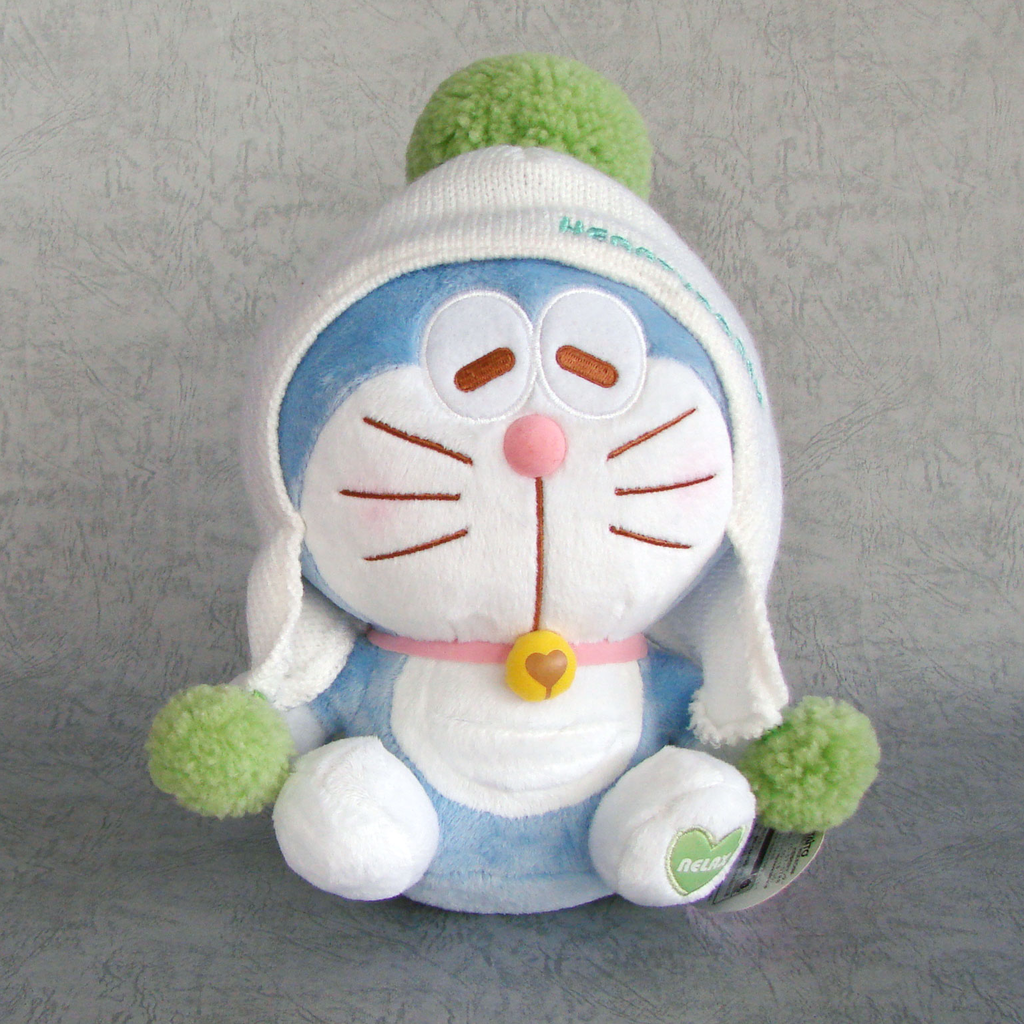 Taito Series Doraemon Knit Cap Plush Doll: Doraemon Relax Version