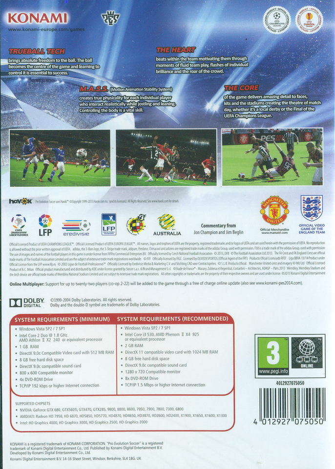 Pro Evolution Soccer 2014 (DVD-ROM) Для Windows