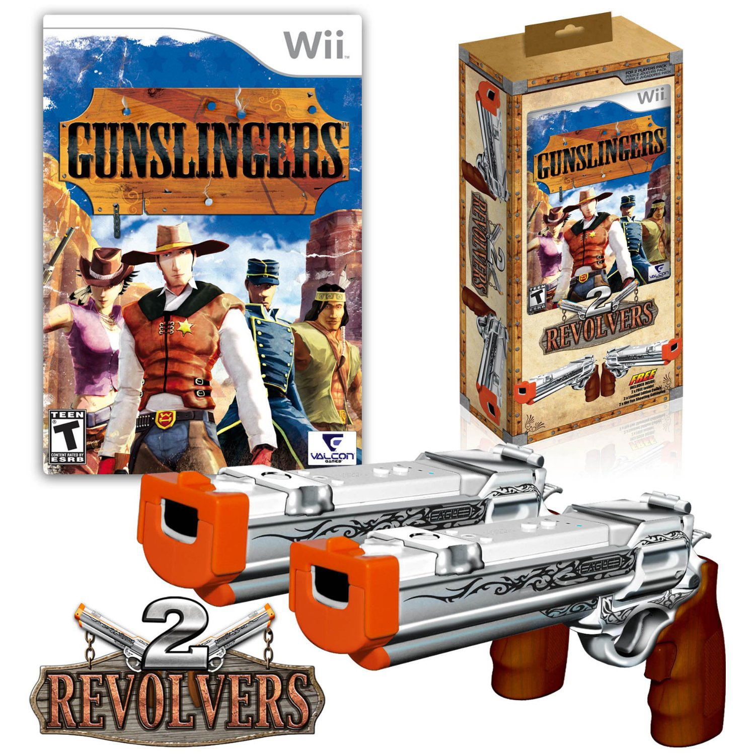 Gunslingers Bundle (w/ 2 Revolver Guns) for Nintendo Wii