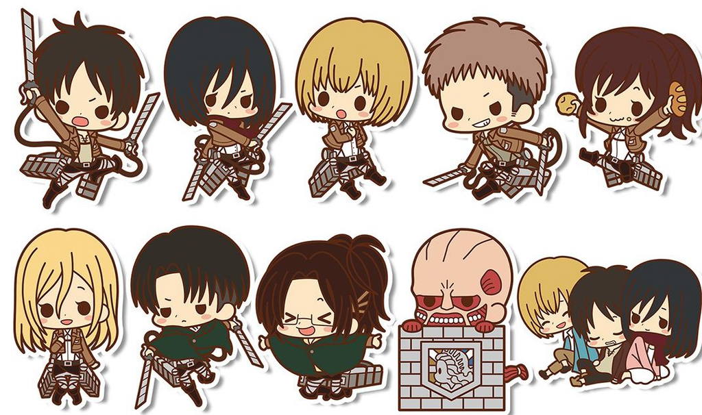 Attack on Titan Rubber Strap Collection (10 Pieces Box Set)
