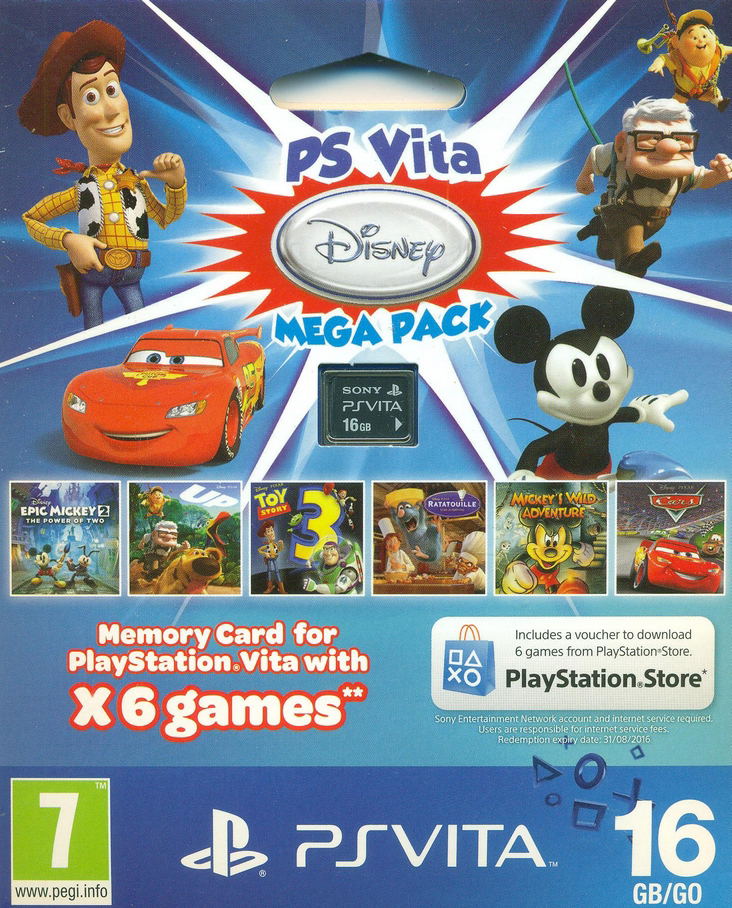 PS Vita Mega Pack Disney (Includes 6 Games and 16GB Memory Card) for ...