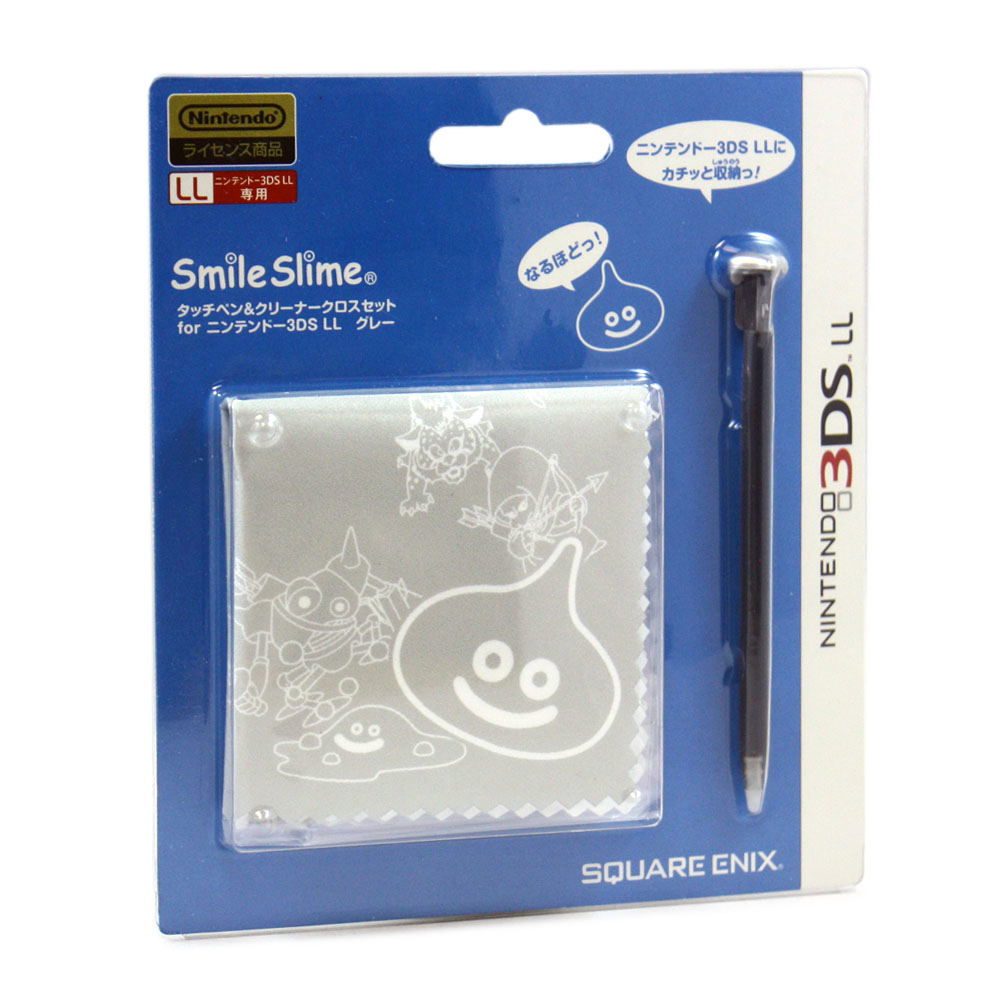 Smile Slime Touch Pen & Cleaning Cloth Set (Grey) for Nintendo 3DS ...