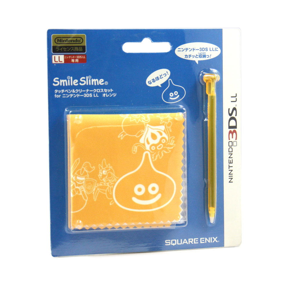 Smile Slime Touch Pen & Cleaning Cloth Set (Orange) for Nintendo 3DS ...
