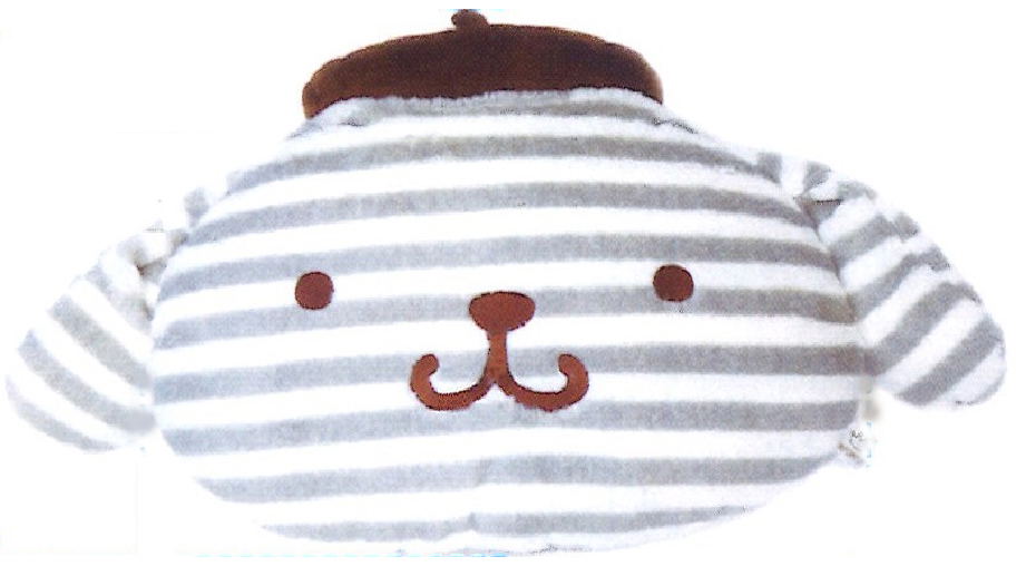 Pom Pom Purin Face Cushion: Boader Purin Series Gray