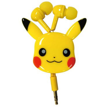 Pokemon Diecut Reel Type Stereo Earphones: Normal Color/Pikachu