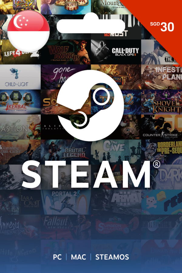 Steam Gift Card (SGD 30 | For Singapore Currency Only) STEAM digital ...