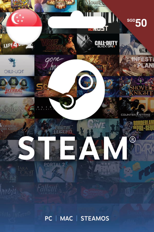 Steam Gift Card (SGD 50 | For SGD Currency Only) STEAM digital for ...