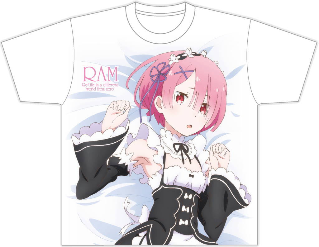 Re:Zero kara Hajimeru Isekai Seikatsu Full Graphic T-Shirt: Ram (XL Size)
