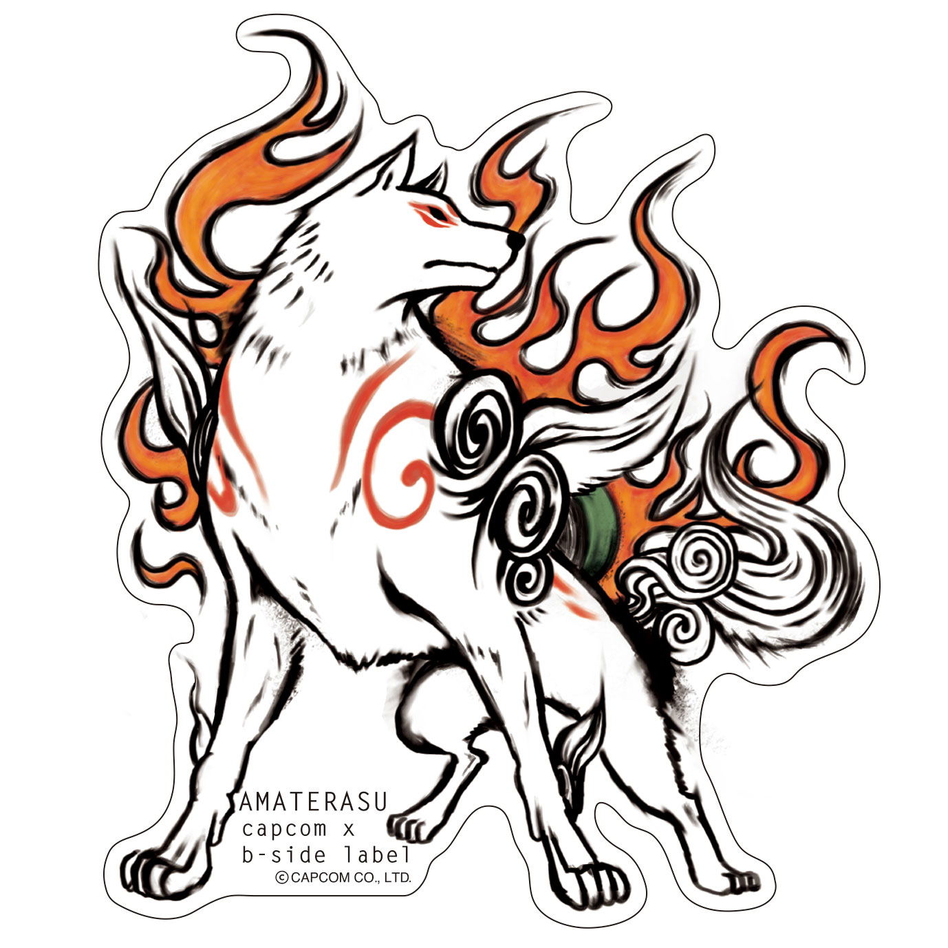 CAPCOM x B-SIDE Label Ōkami Sticker: Amaterasu Shape