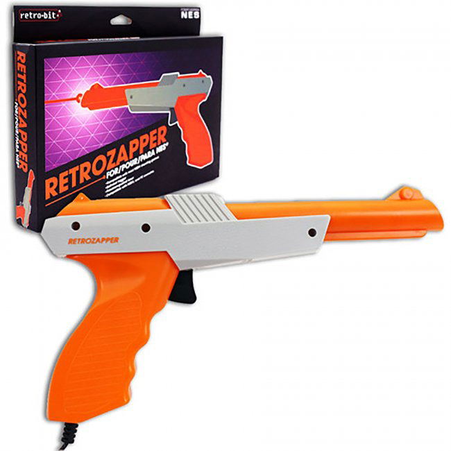 NES Wired 8-Bit RetroZapper Gun (Grey/Orange) for Famicom / NES