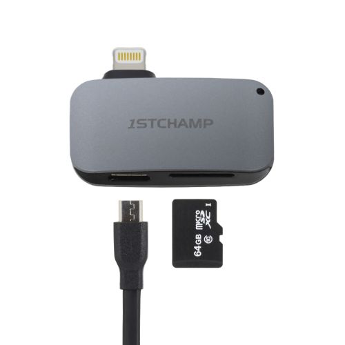 First Champion Lightning Card Reader (Gray) for iOS