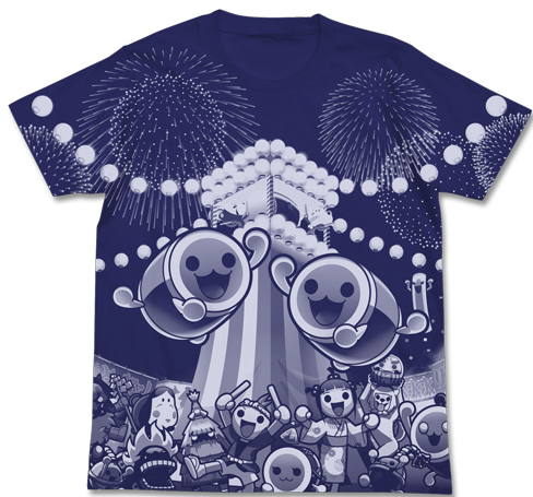 Taiko No Tatsujin All Print T-shirt Night Blue (L Size)
