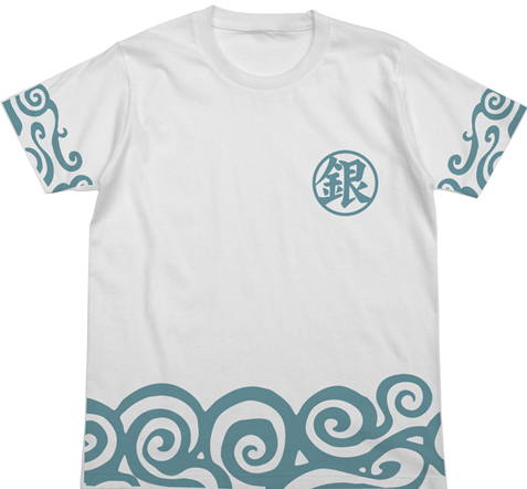Gintama - Renewal Gintoki Kimono Pattern T-shirt White (XL Size)