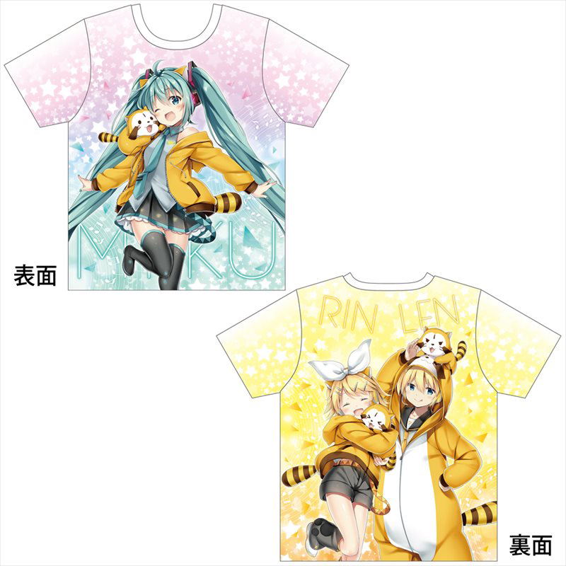 Hatsune Miku x Rascal The Raccoon 2018 Full Graphic T-shirt (M Size)
