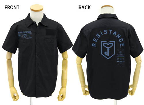 Ingress The Animation - Resistance Patch Base Work Shirt Black (L Size)