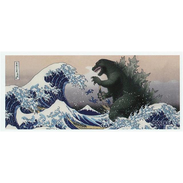 Mt. Fuji And Giant Monster Godzilla Face Towel