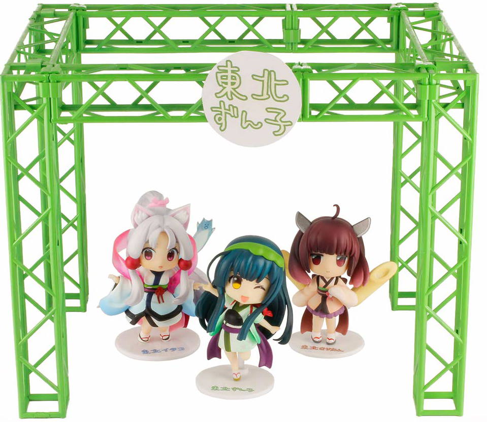 Tohoku Zunko Mini Figure: Tohoku Sisters & Zunda Truss Set