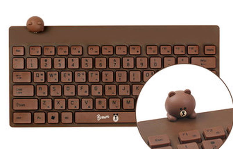 Line Friends Wireless Keyboard (BROWN) for Windows, Mac