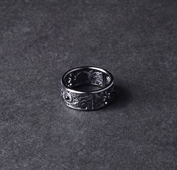 Final Fantasy VII Remake Black Silver Ring: Sephiroth (No. 19)