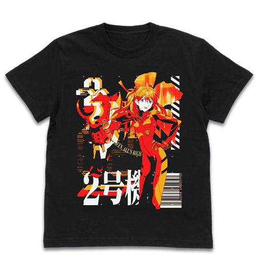 Evangelion - Eva Unit-02 Acid Graphics T-shirt Black (XL Size)