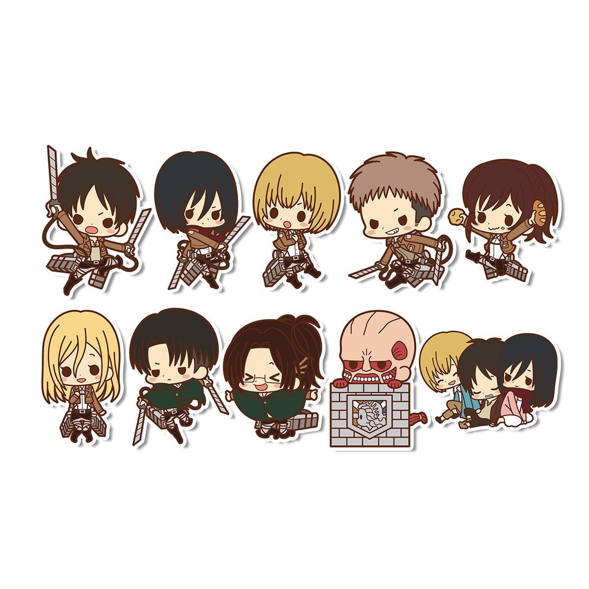 Attack on Titan Rubber Strap Collection (10 Pieces Box Set)