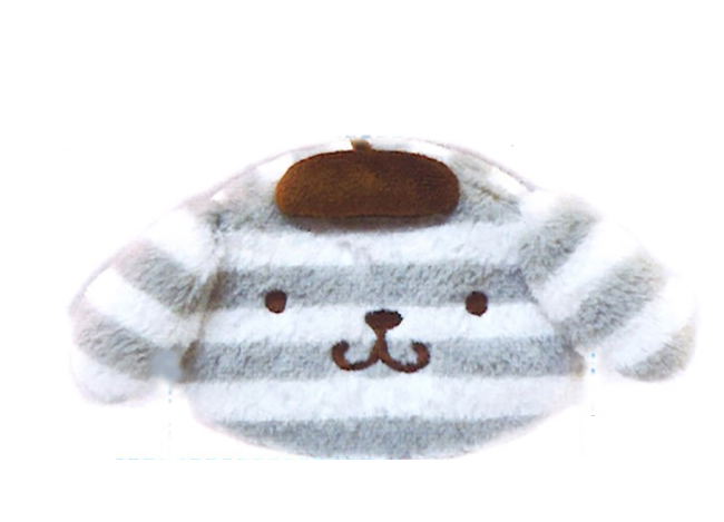 Pom Pom Purin Face Pouch: Boader Purin Series Gray