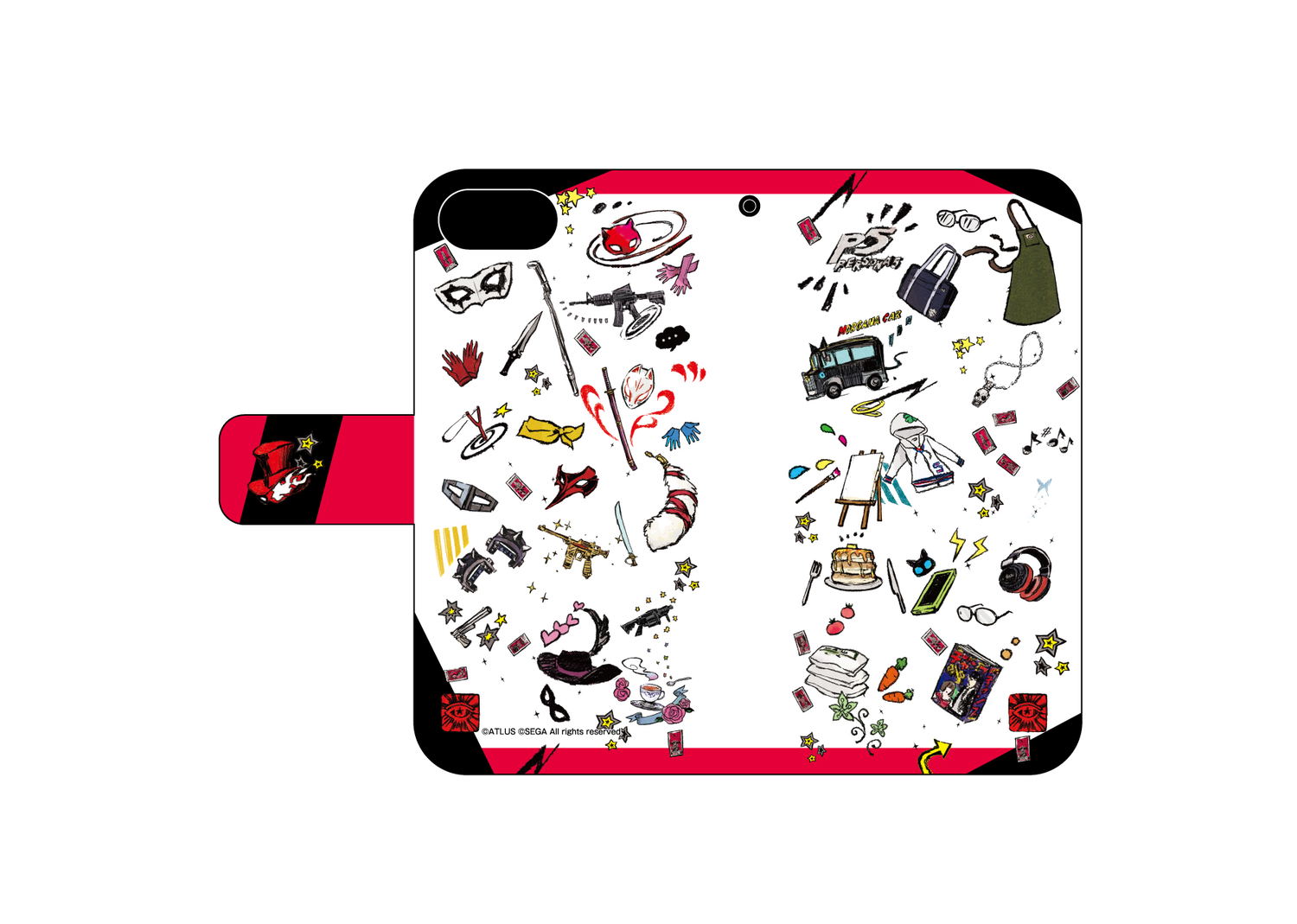 Persona 5 02 Pattern Design Book Type Smartphone Case Graff Art Design ...