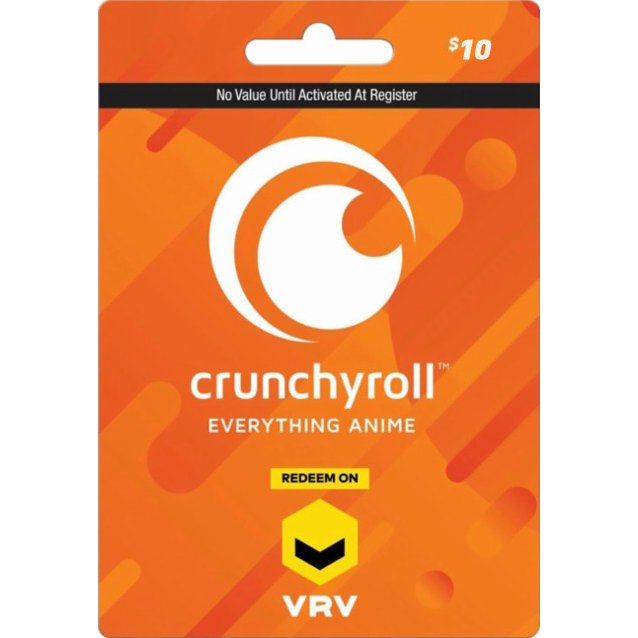 CrunchyRoll 10 USD Gift Card | VRV US Account digital