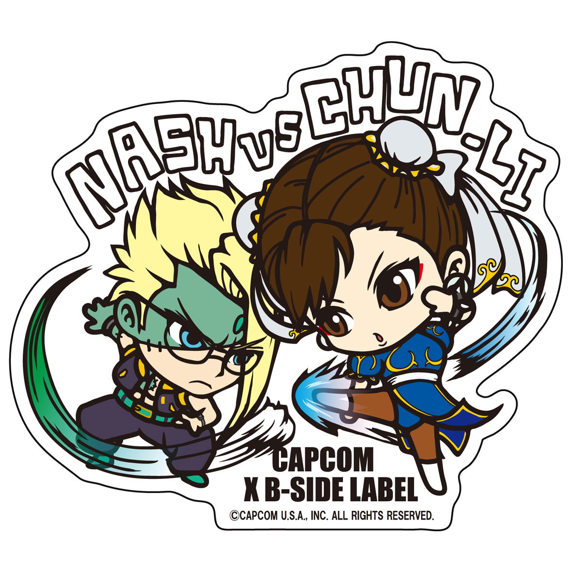 Capcom x B-Side Label Sticker L Street Fighter: Nash Chun-Li